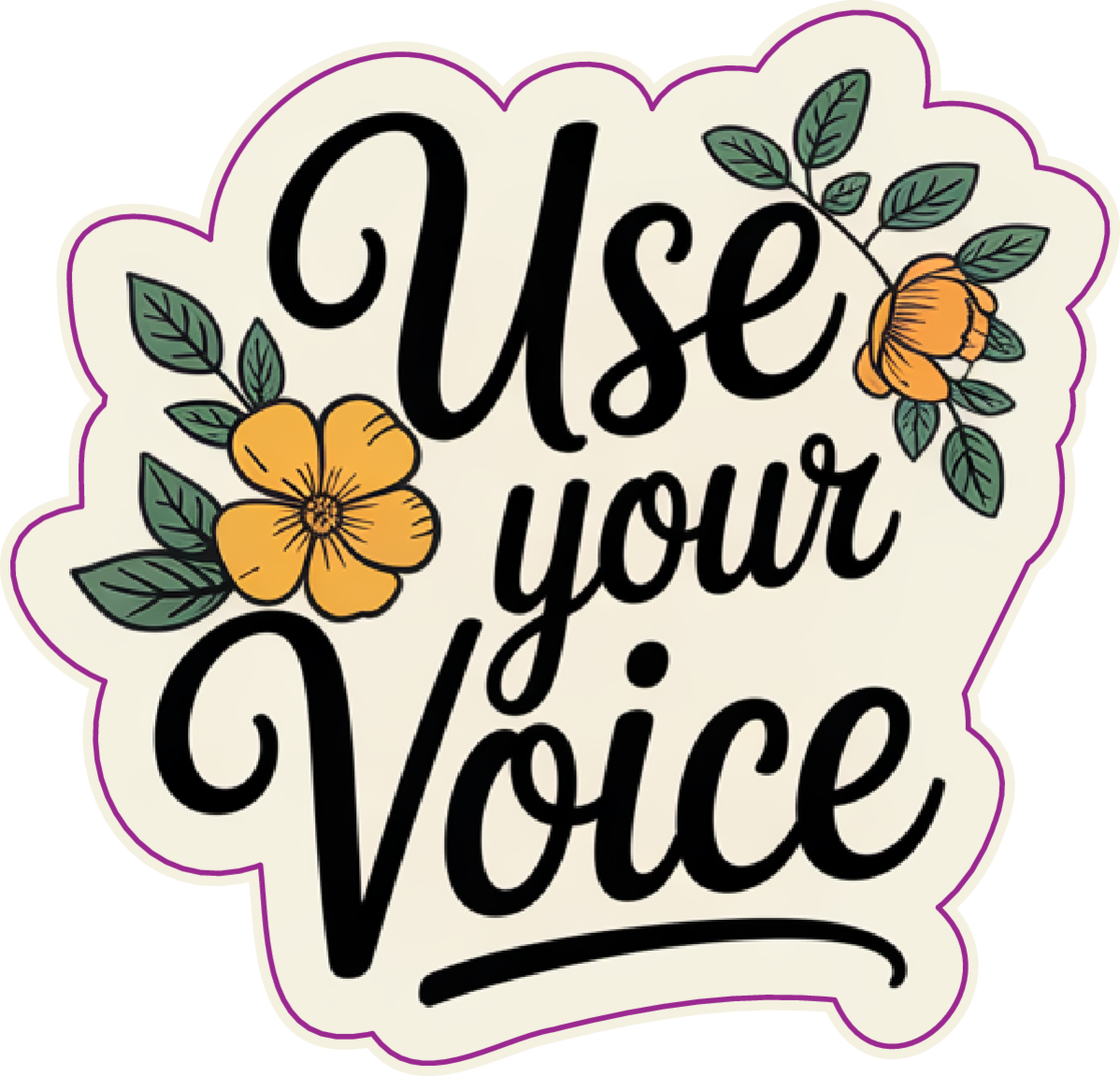 VINTAGE USE YOUR VOICE STICKER | Stickerlishious